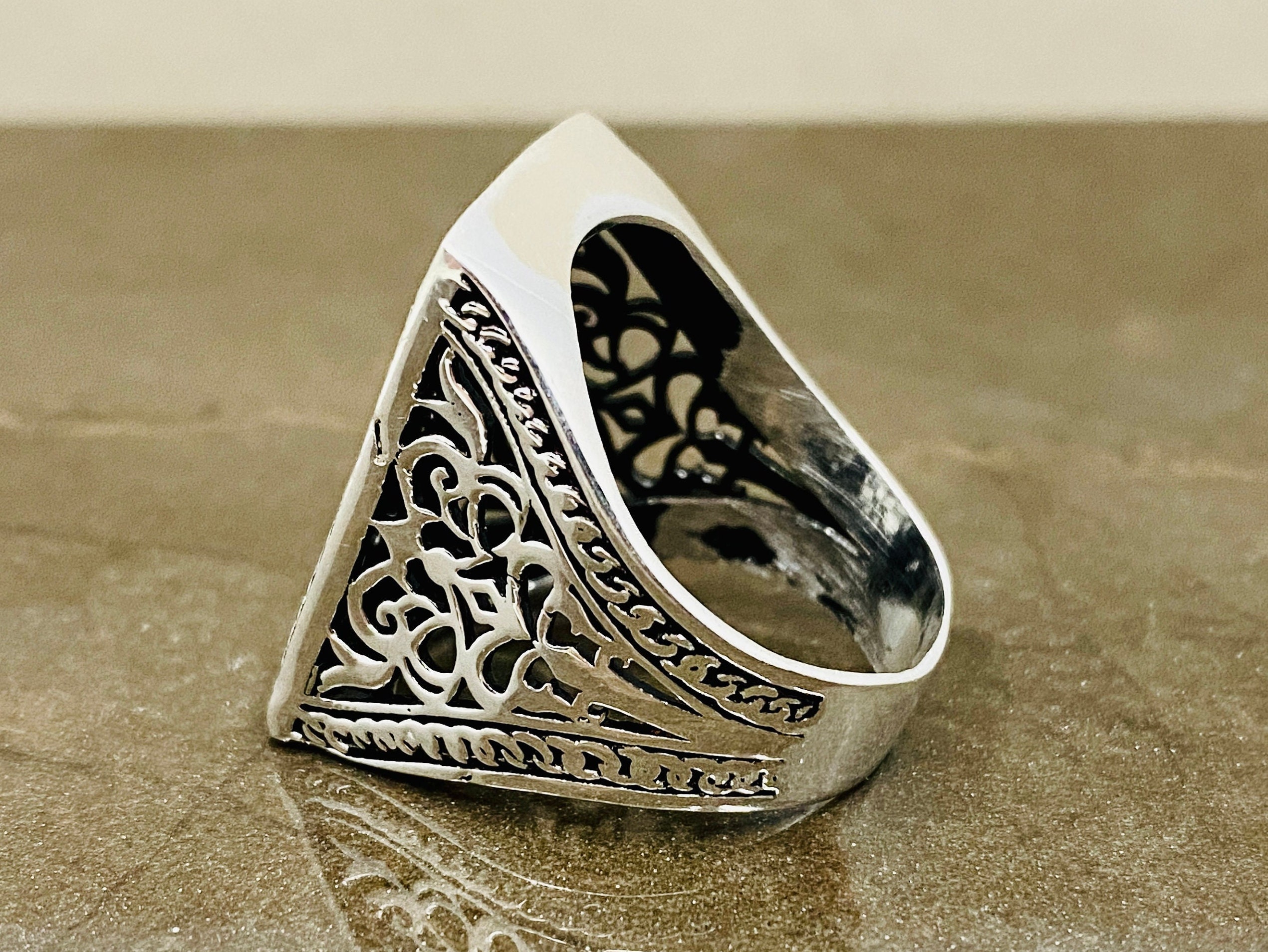 Handmade Sterling Silver Men's Ring,925 Sterling Silver,seal Ring ...