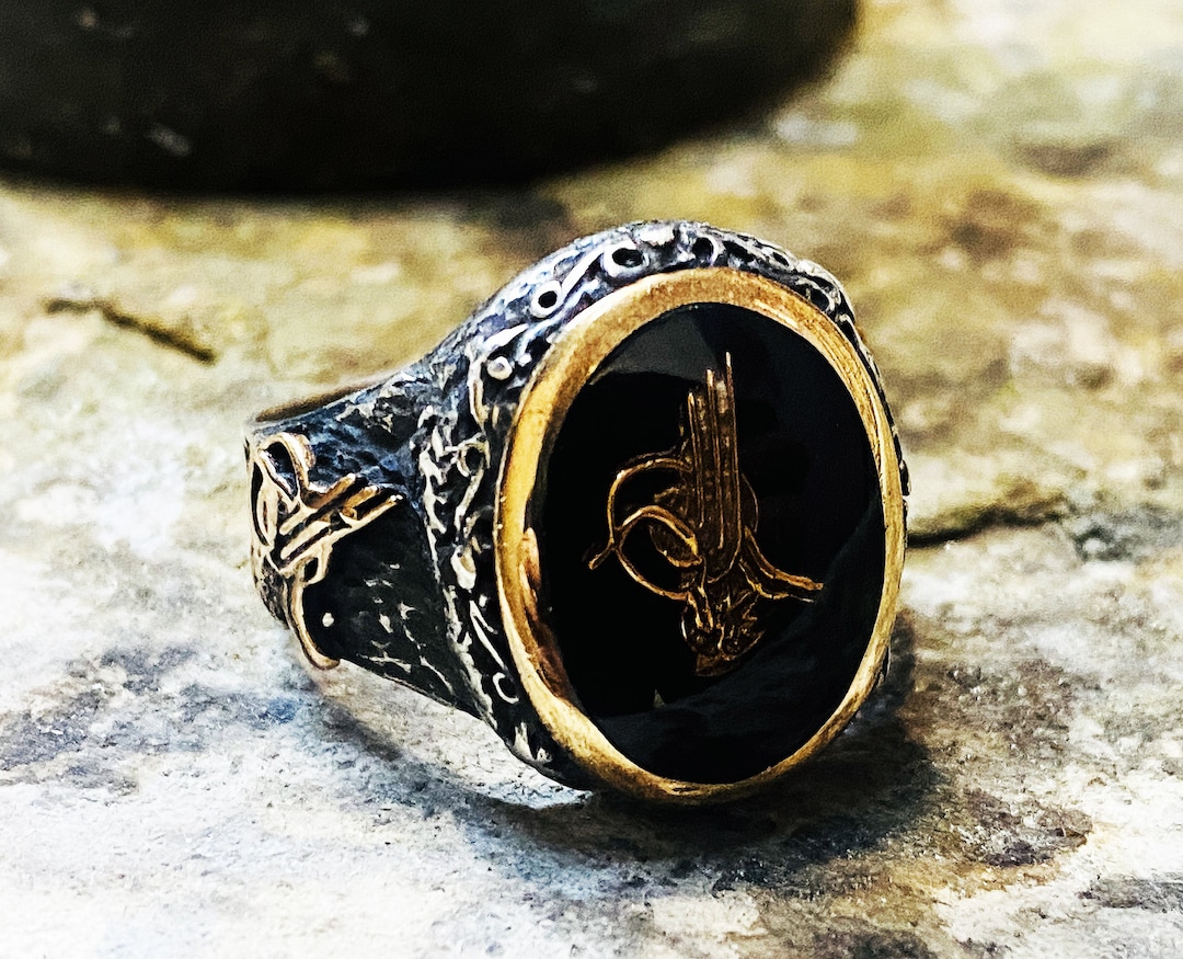 Handmade Silver Men's Ring, Tumbled Model Ottoman Silver Ring, Ottoman ...