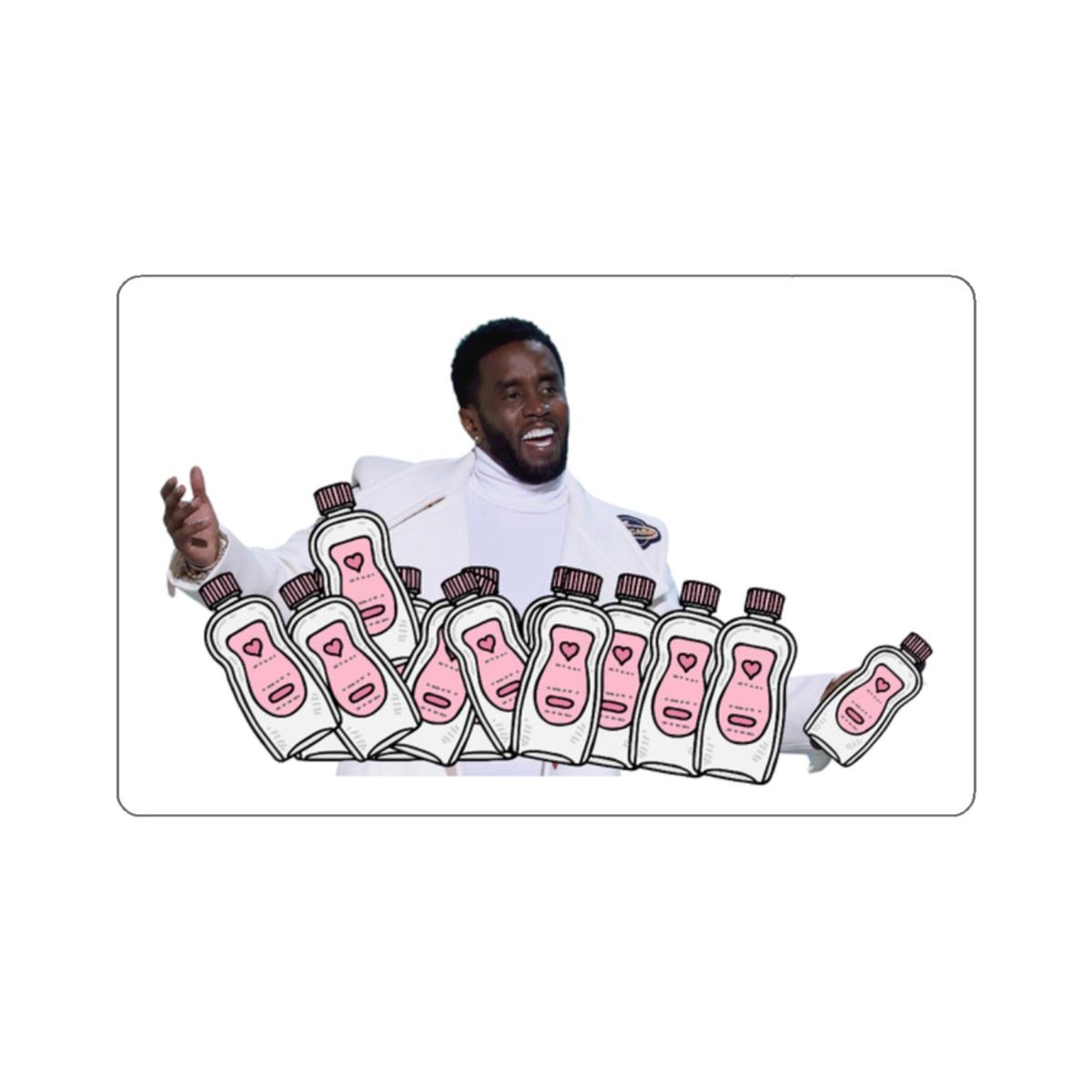 P Diddy Baby Oil Kiss-cut Stickers, Custom Vinyl Decals, Laptop Sticker ...