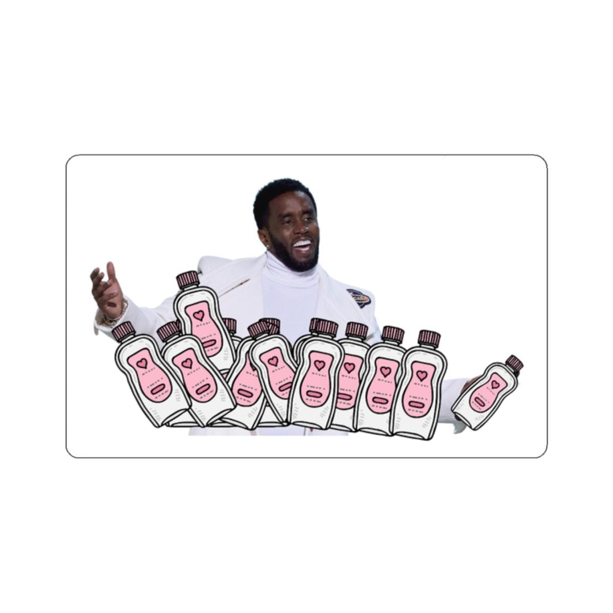 P Diddy Baby Oil Kiss-cut Stickers, Custom Vinyl Decals, Laptop Sticker ...