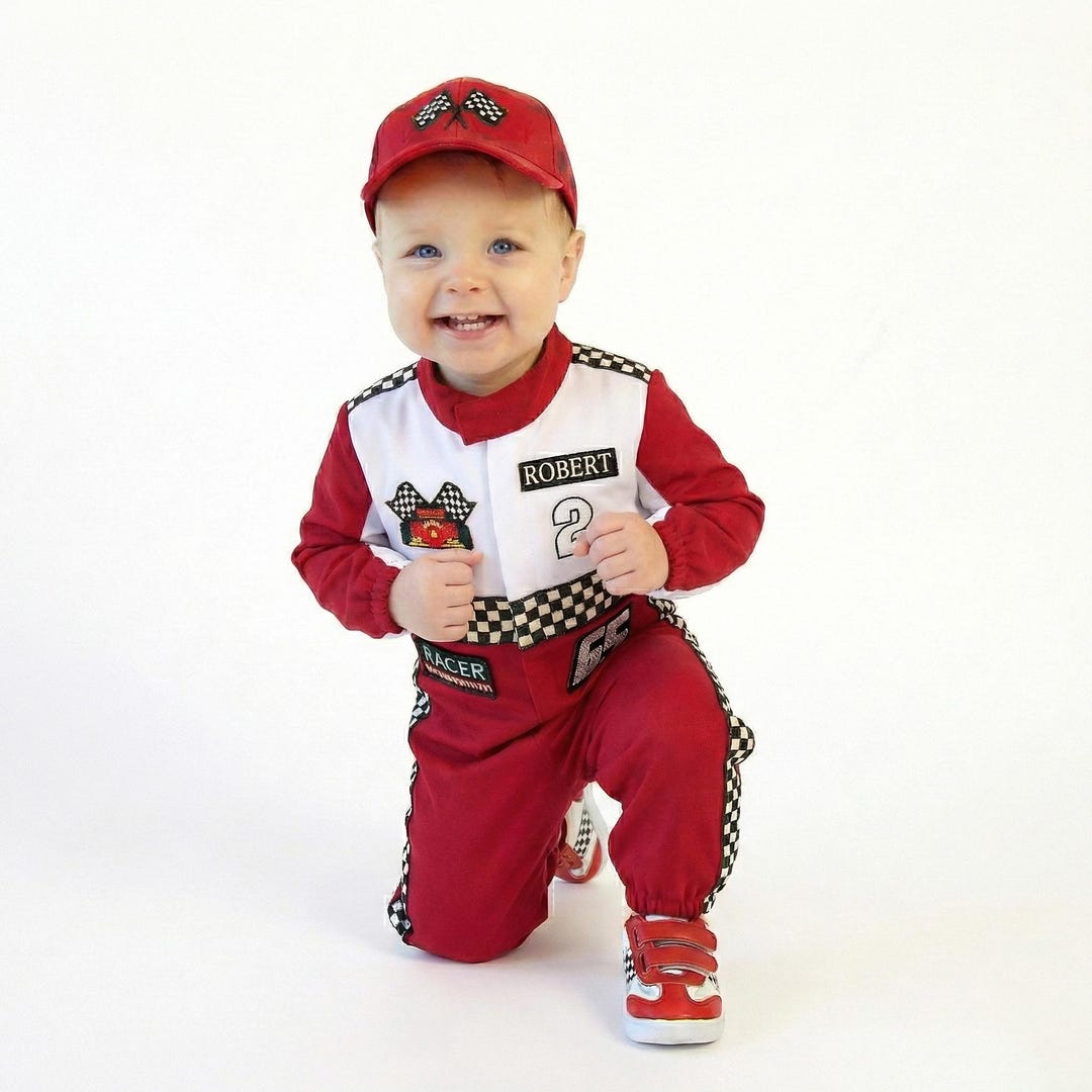 Personalized Fast One Racing Suit, Race Car Driver Costume With Hat ...