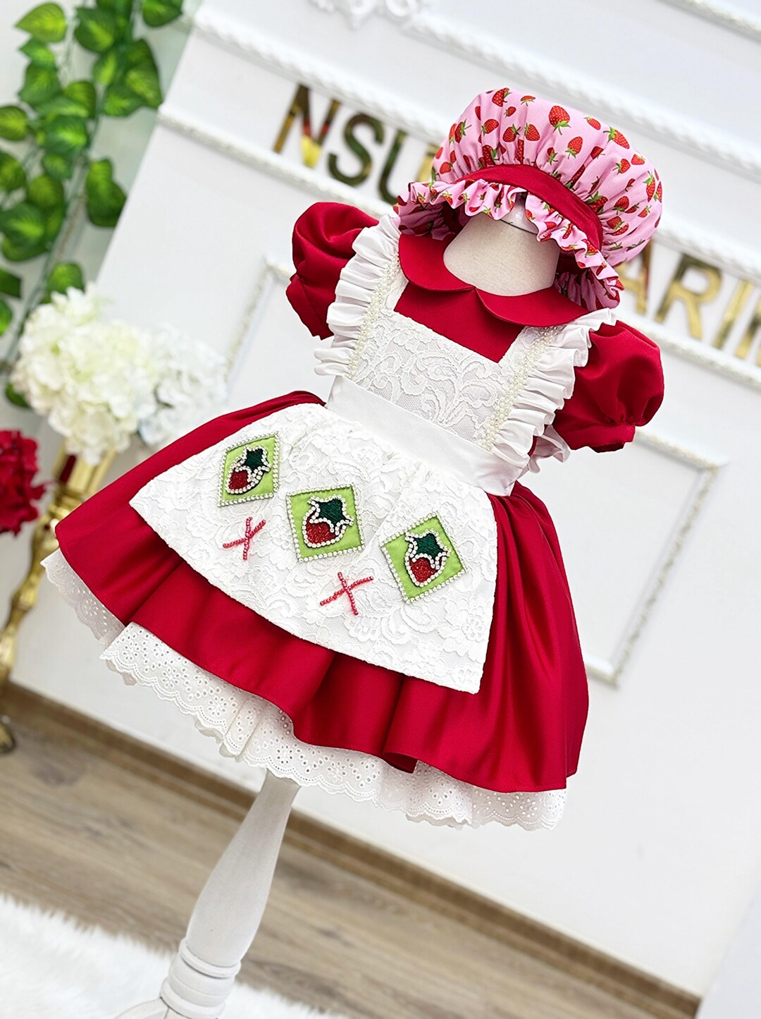 Strawberry Dress Red for Baby Girls – Cute Toddler Strawberry Costume ...