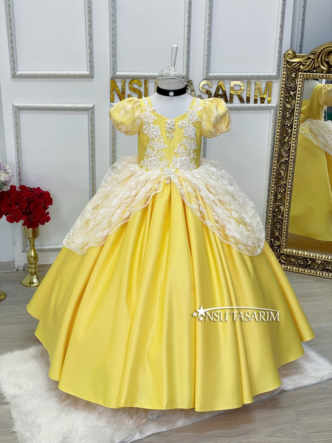 Yellow Princess Costume . Baby Girl Dress. Yellow Princess Birthday ...
