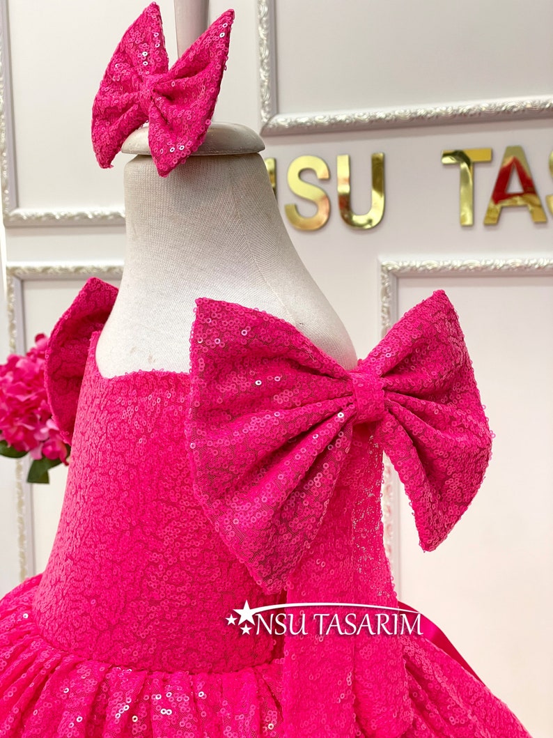 Neon Fuchsia Baby Girl Dress. Girl Party Dress. Sparkle Neon - Etsy