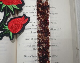 Red Rose Bookmark Dried Rose Bookmark Flower Bookmark - Etsy