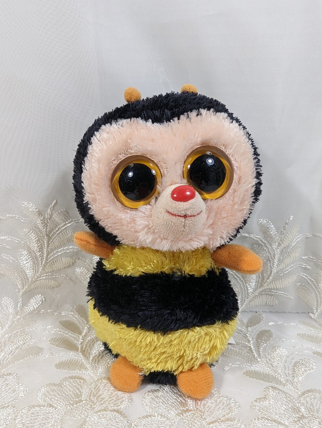 Ty Beanie Boo - Sting the Bumblebee - Plush Toy *rare* Purple Tag (6in ...