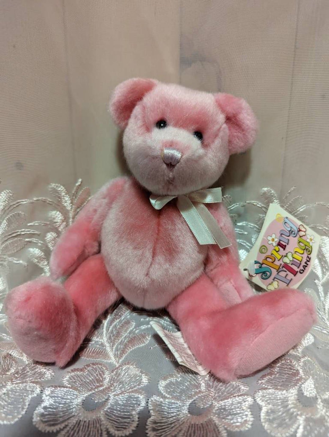 Popsicle the Pink Plush Teddy Bear by Ganz Spring Fling Collection ...