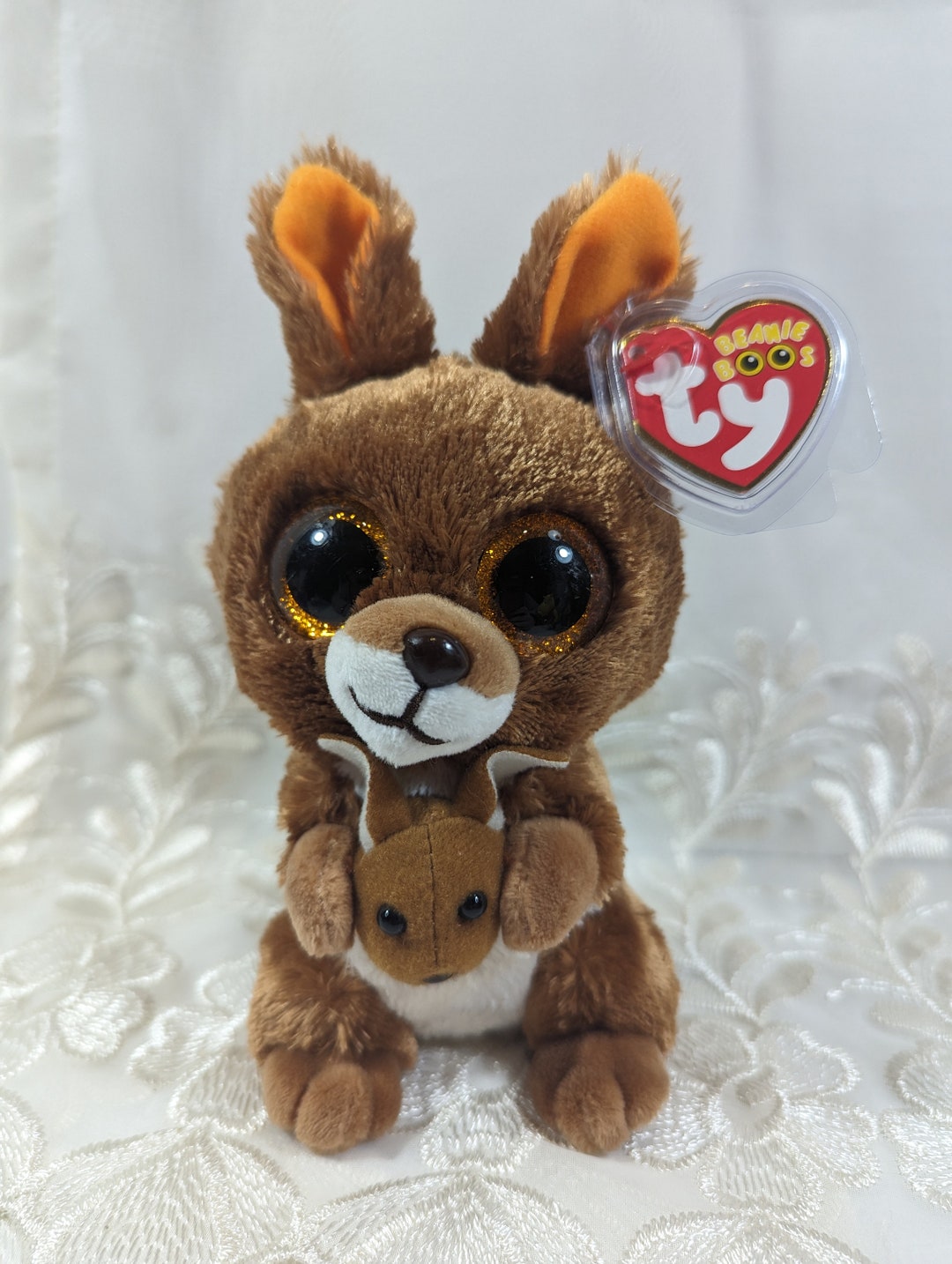 Ty Beanie Boo - Kipper the Kangaroo With Baby (6in) Scuffed Eyes - Etsy