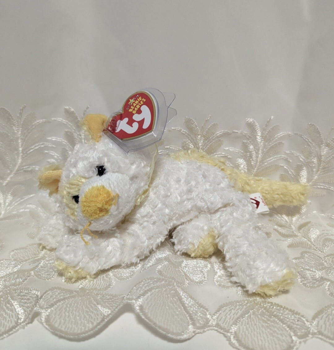 Ty Beanie Baby - Saffron the Yellow and White Cat (8in) Near Mint - Etsy