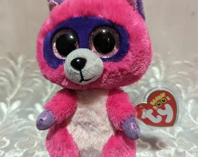 Ty Beanie Boo Roxie the Pink Raccoon Mint Plush Toy 6in - Etsy