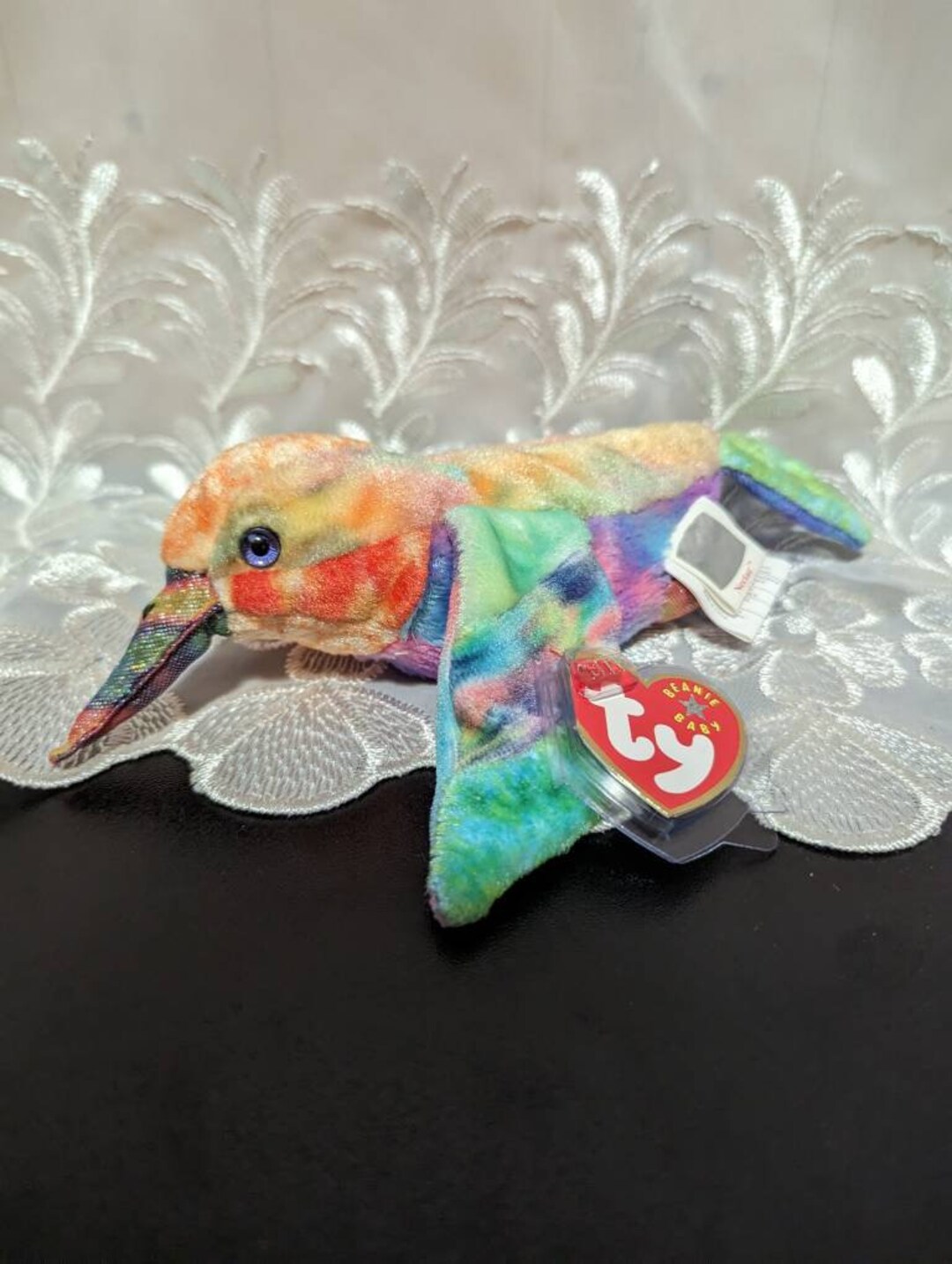 Ty Beanie Babies Nectar the Multi-colored Hummingbird Mint Plush Toy. 8 ...