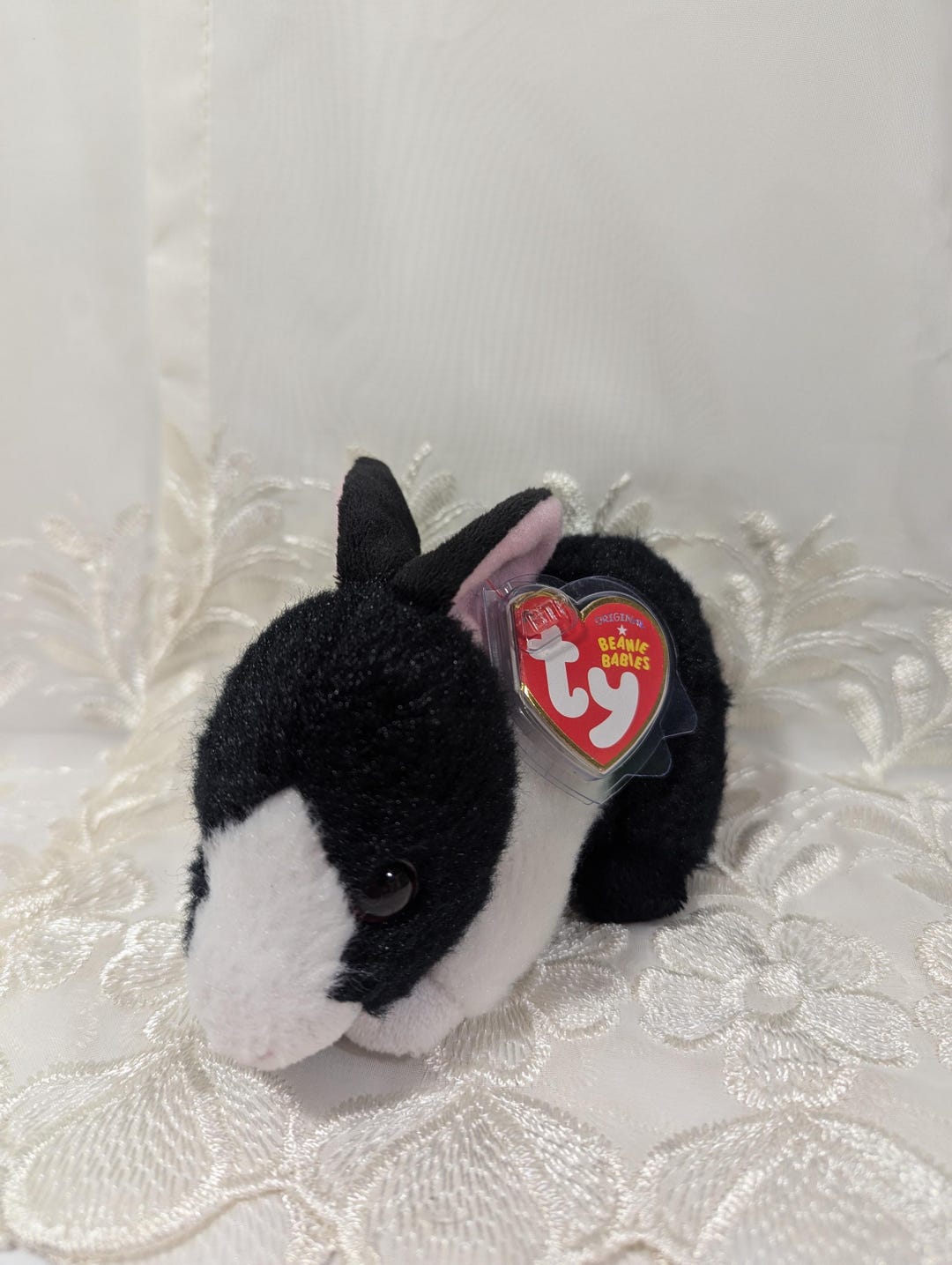 Ty Beanie Baby - Checkers the Black and White Bunny Rabbit (6in) *rare ...
