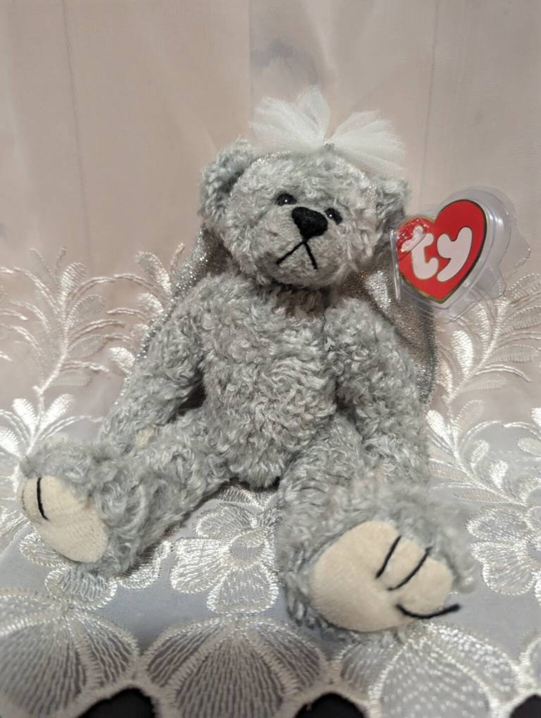 TY Attic Treasure Collection - Sterling the Silver Angel Bear - Plush ...
