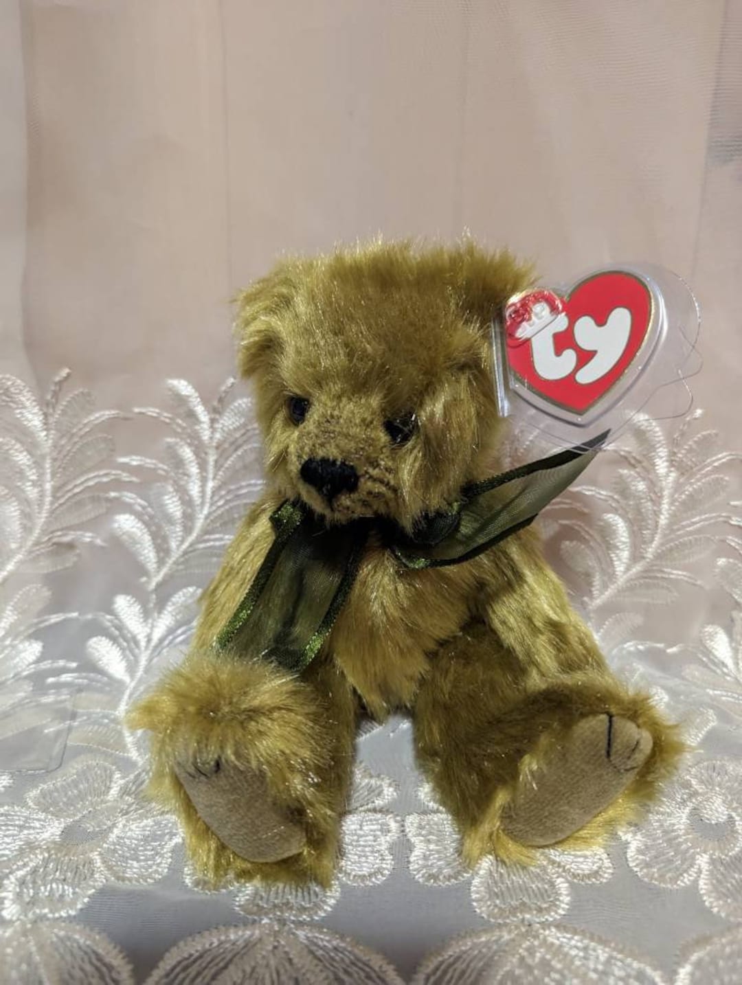 Ty Attic Treasure Collection- Fern the Green Teddy Bear - Mint Vintage ...