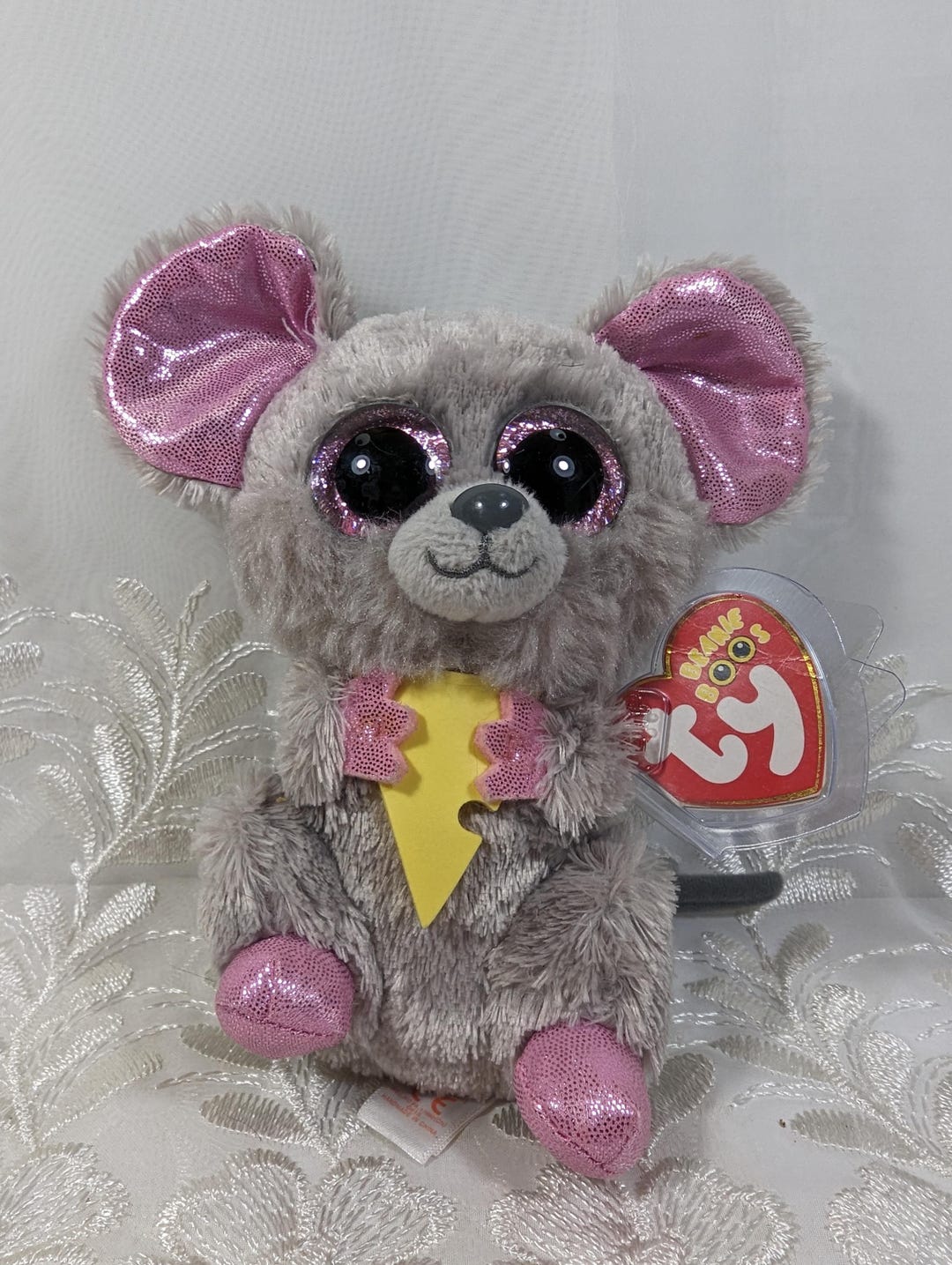 Ty Beanie Boos - Squeakers the Mouse With Cheese (6in) Non-mint Tag - Etsy