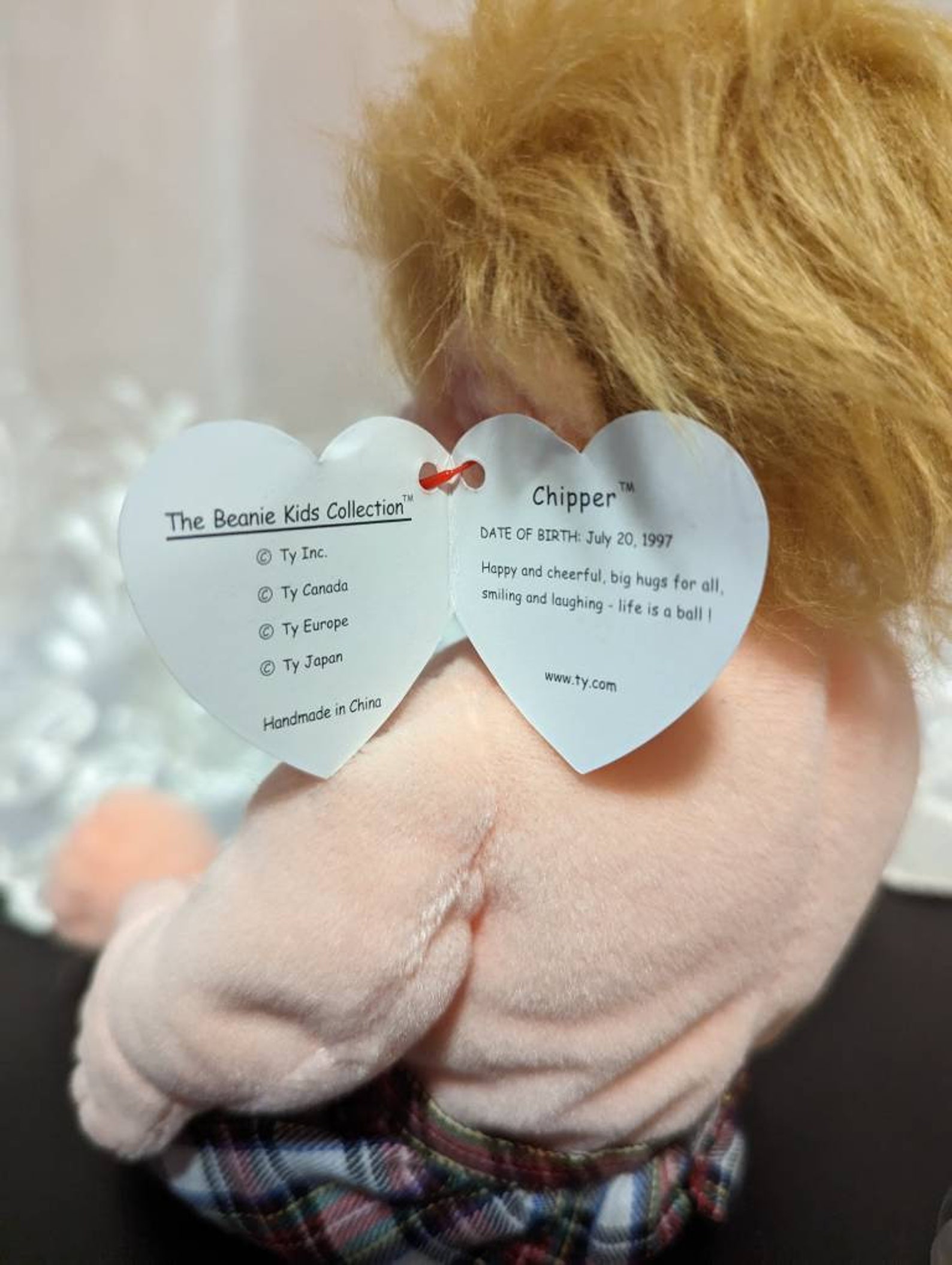 Ty Beanie Kids Chipper the Boy Doll Near Mint Vintage Plush Toy 10 In ...