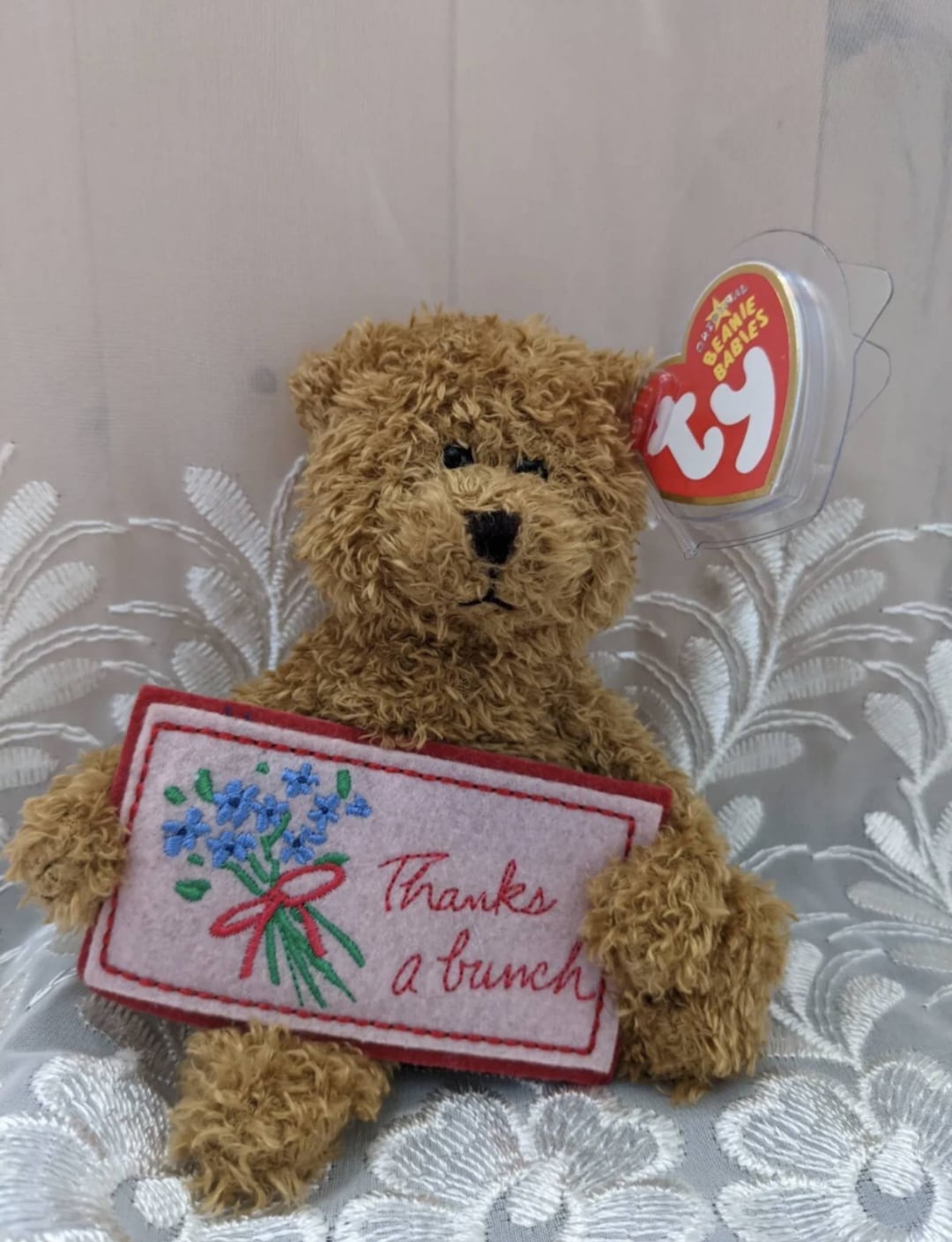 Ty Beanie Baby Thanks A Bunch Bear Greetings Collection - Mint Plush ...