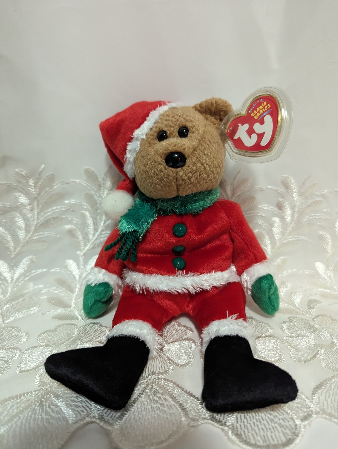 Ty Beanie Baby - Kringle the Christmas Bear Dressed as Santa (8.5in) - Etsy