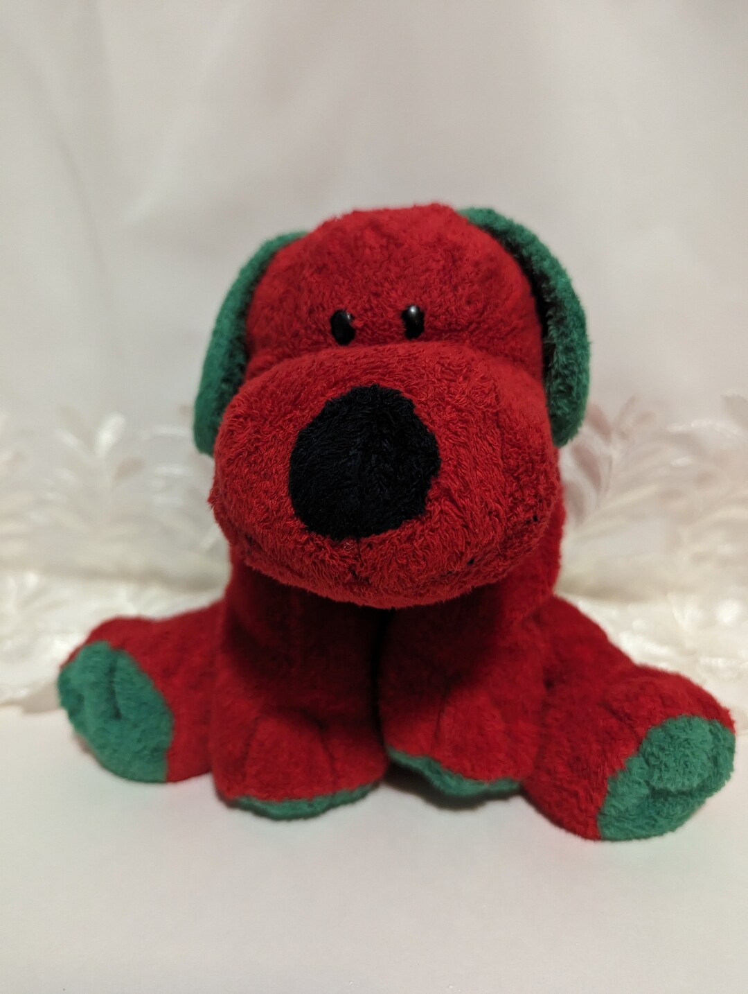 Ty Pluffies - Jingles the Red Christmas Dog (10in) No Tag - Etsy