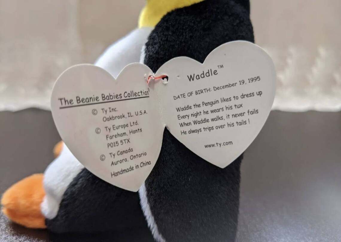 Ty Beanie Baby Waddle the Penguin - Mint Vintage Plush Toy (6.5in) - Etsy