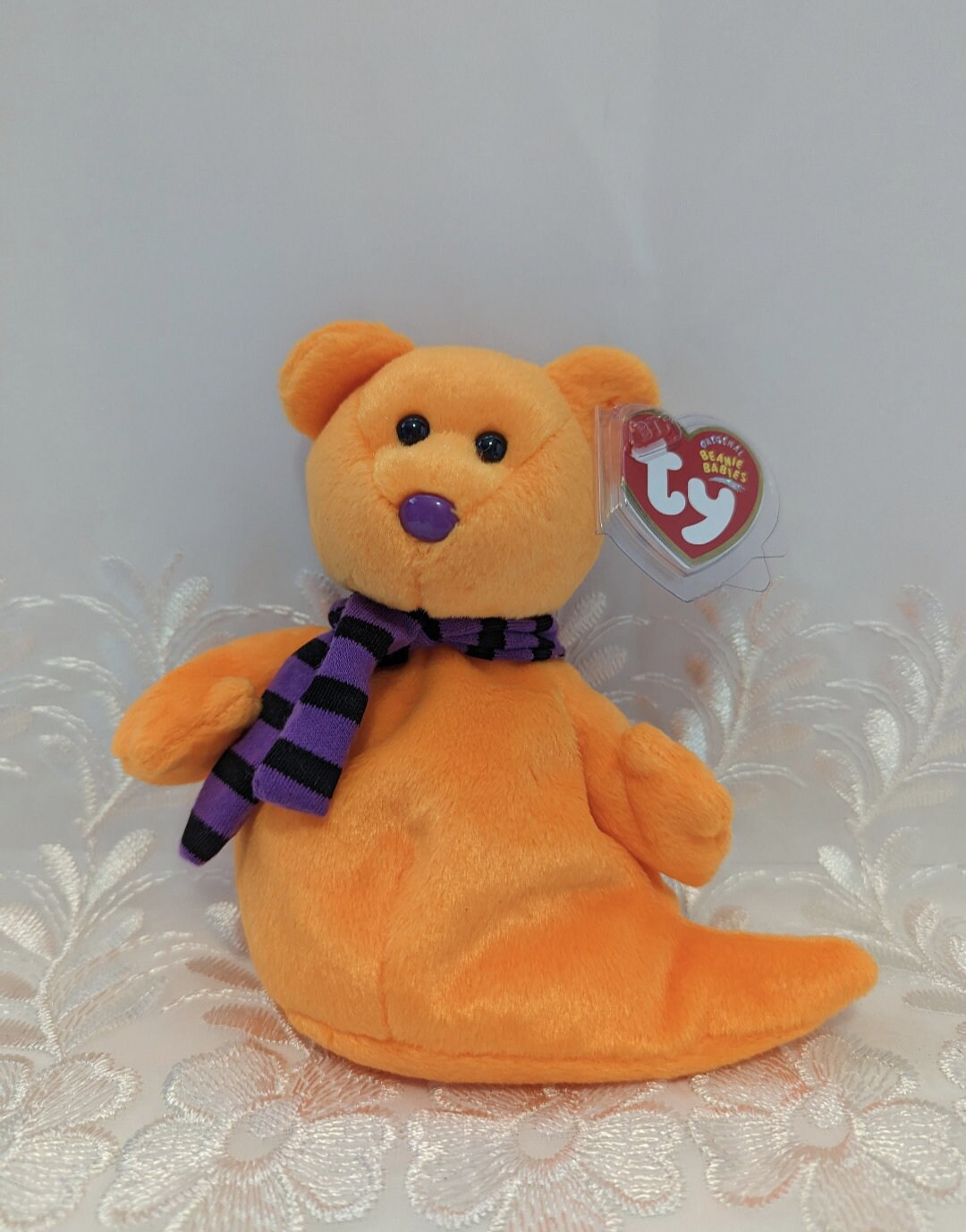 Ty Beanie Baby - Shivers the Orange Ghost Bear (6in) - Etsy