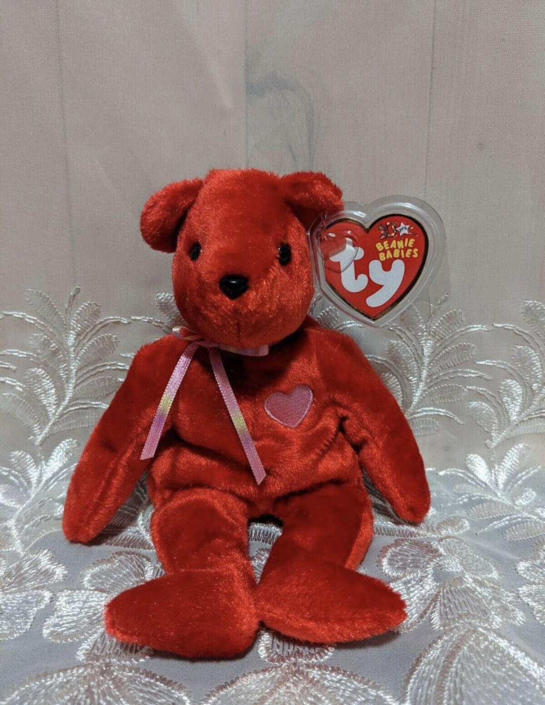 Ty Beanie Baby - Kiss-e the Red Valentines Day Bear (8.5in) - Etsy