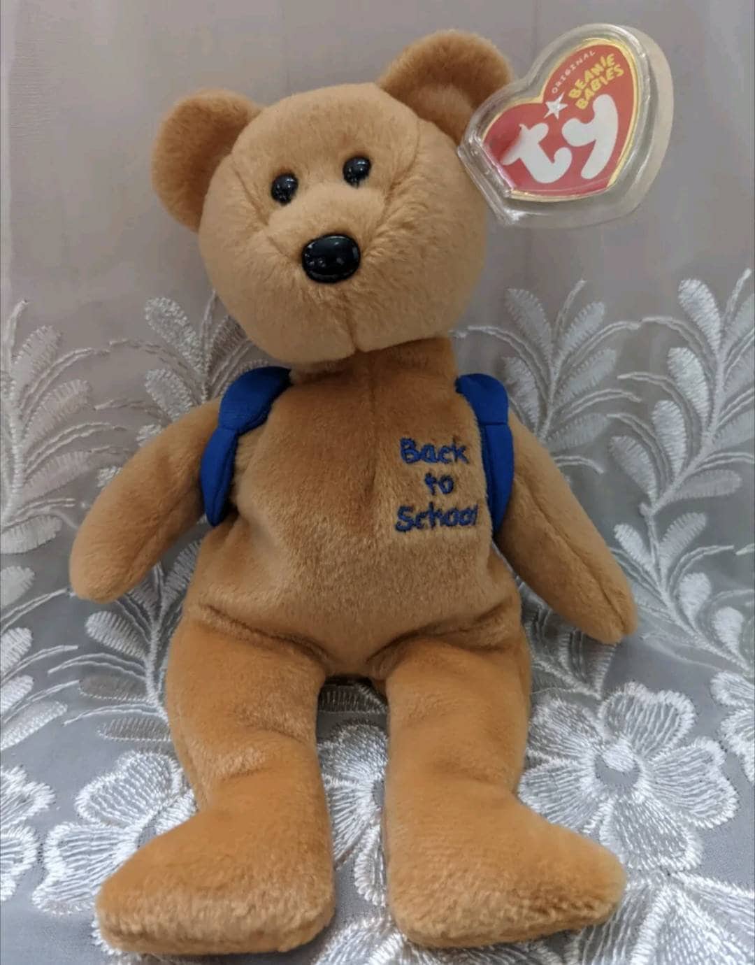 Ty Beanie Baby - Books the Bear With Blue Backpack - Back to School ...