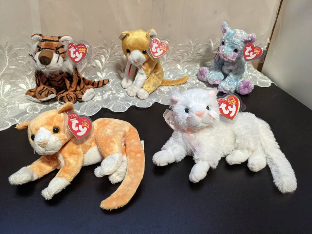 Ty Beanie Babies Cats Choose From Tabs Bianca Stripey - Etsy