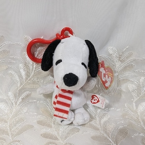 Ty Beanie Baby Clip Winter Snoopy the Dog With Scarf 4.5in - Etsy