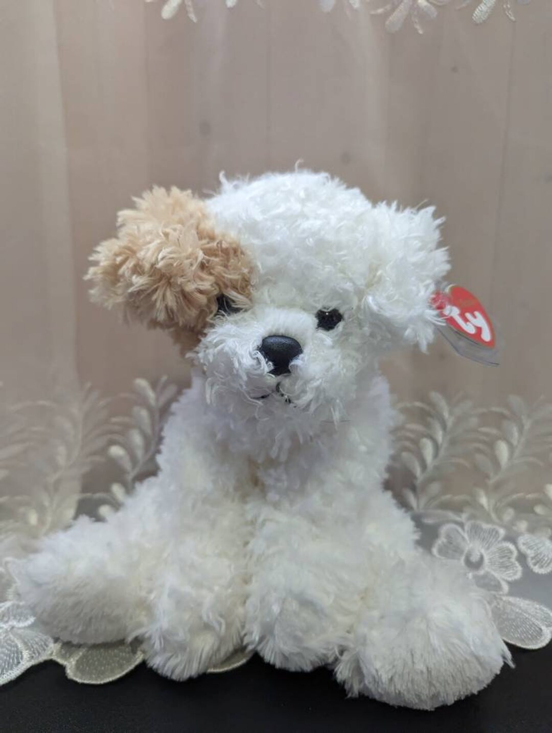 Ty Classic Collection- Tandy the White and Beige Dog - Plush Toy (10in ...