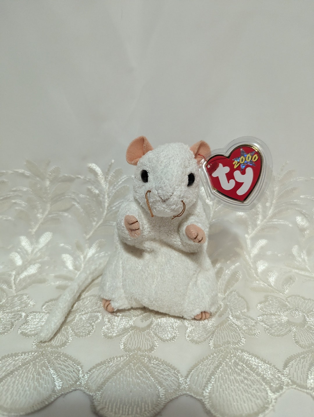 Ty Beanie Baby - Cheezer the White Mouse (5.5in) - Etsy