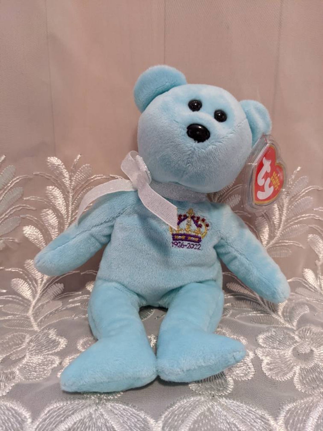 Ty Beanie Baby - Queen Elizabeth II the Blue Bear Commemoration Plush ...