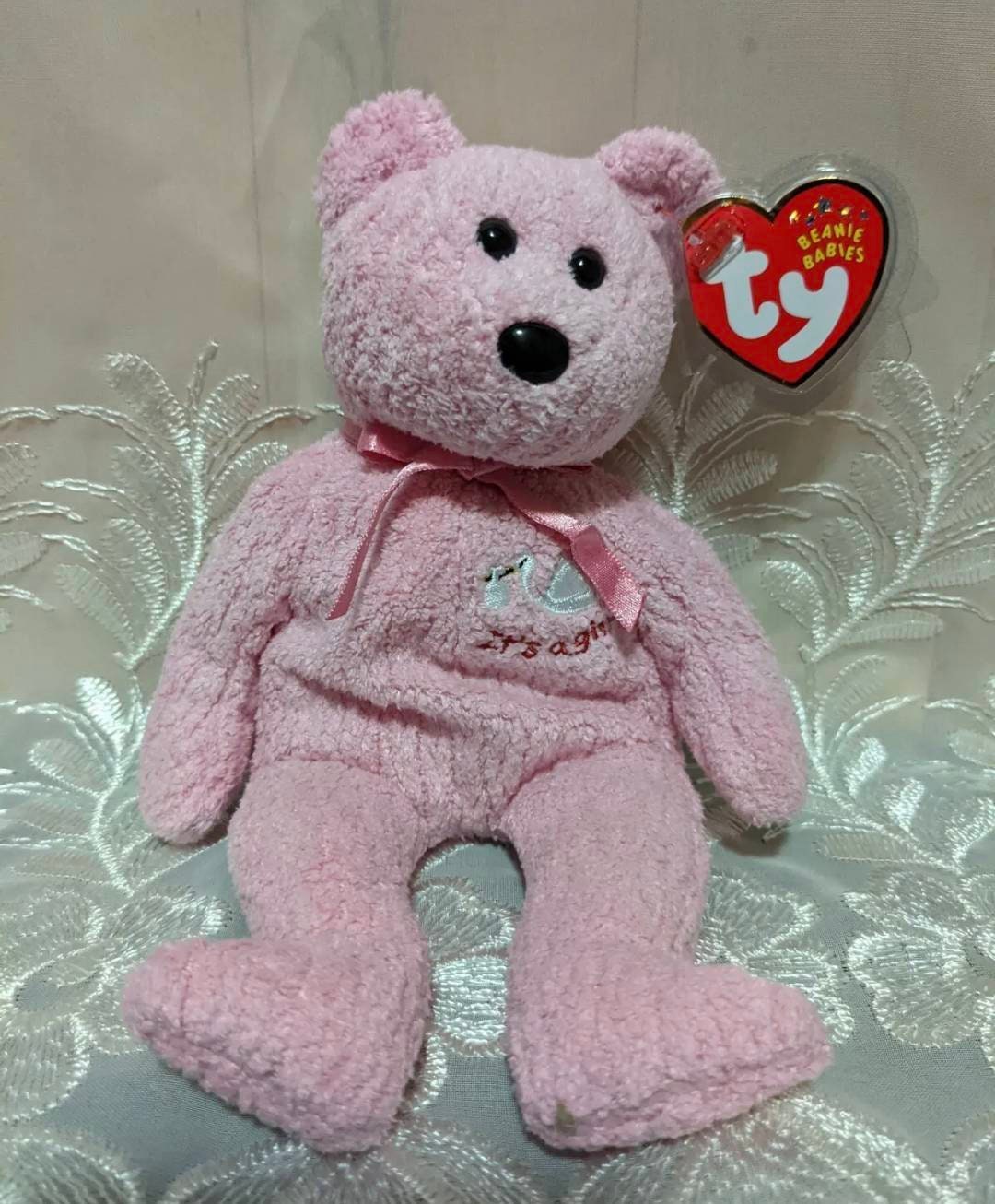 Ty Beanie Baby - Baby Girl the Pink Bear 2002 (8.5in) - Etsy