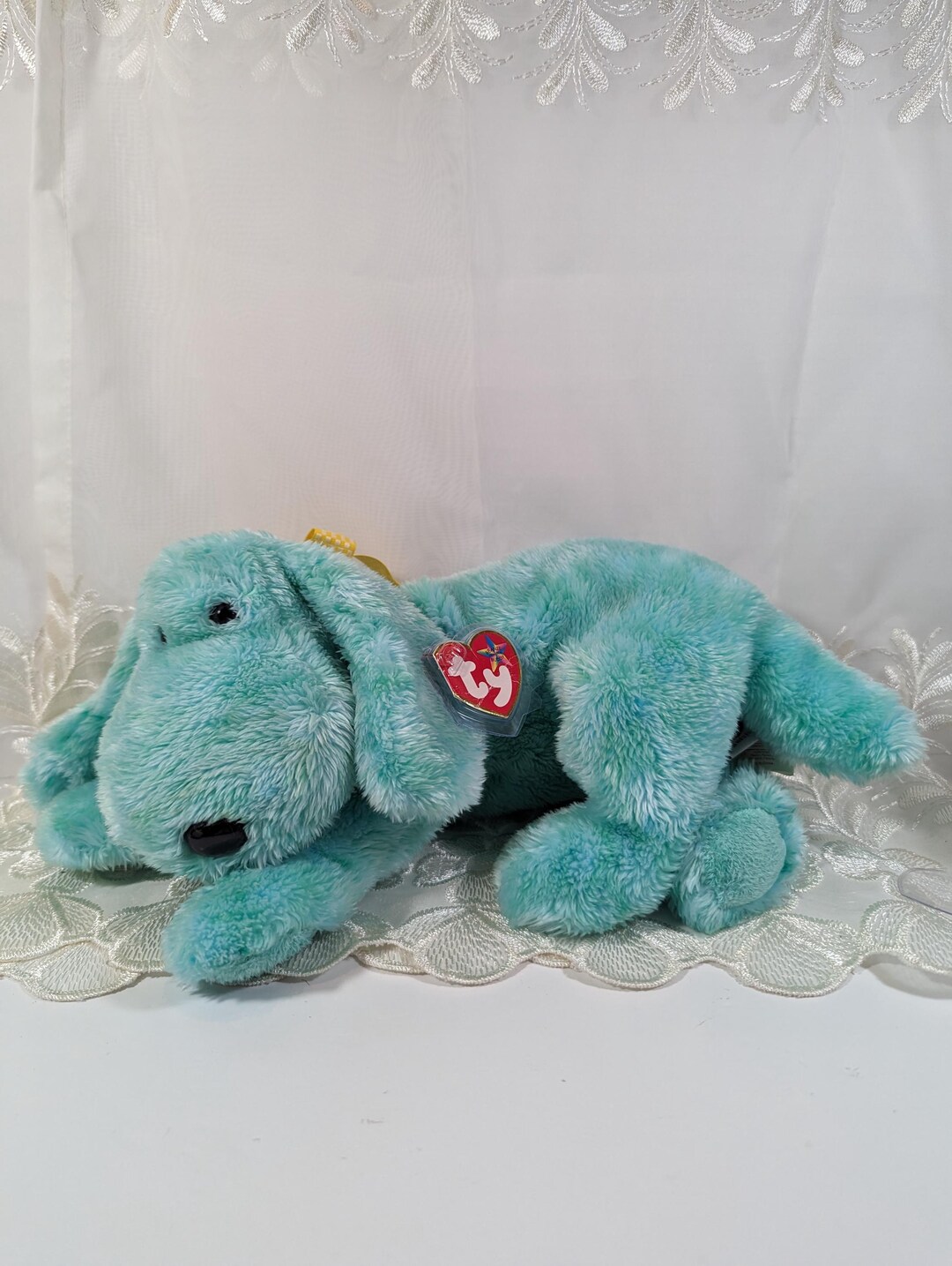 Ty Beanie Buddy - Diddley the Green Dog (12in) Non-mint Tag - Etsy