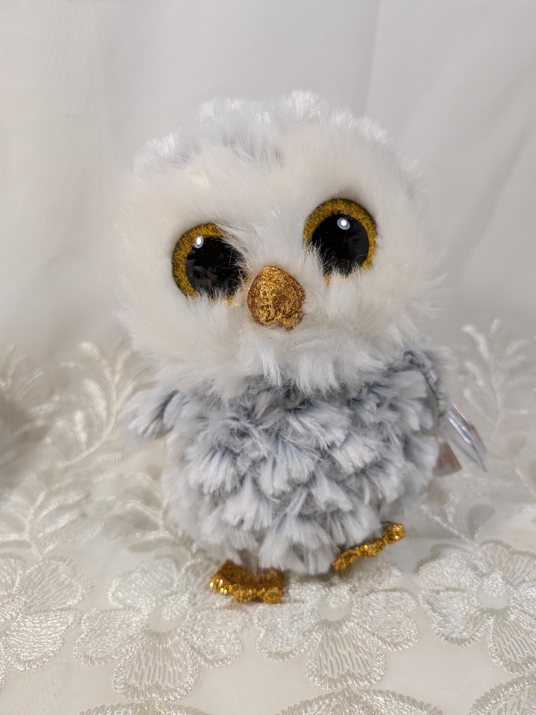 Ty Beanie Boo - Owlette the Gray Owl - Mint Push Toy (6in) - Etsy