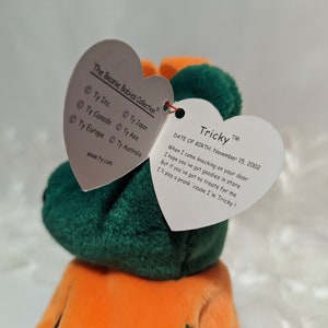 Ty Beanie Baby - Tricky the Halloween Pumpkin Bear (8.5in) - Etsy