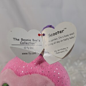 Ty Beanie Boo - Scooter the Pink Snail (6in) Creased Tag - Etsy