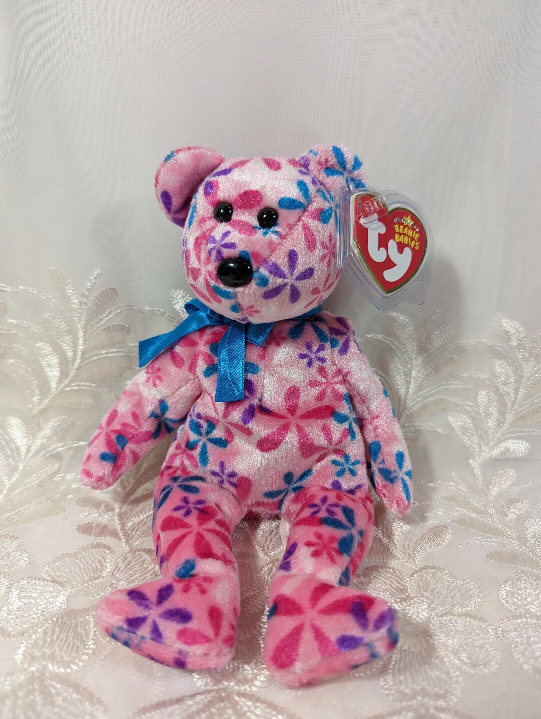 Ty Beanie Baby - Funky the Pink Floral Bear (8.5in) - Etsy