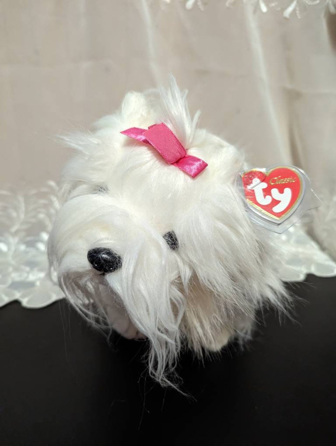 Ty Classic Collection - Foofie the White and Gray Fluffy Dog - Near ...
