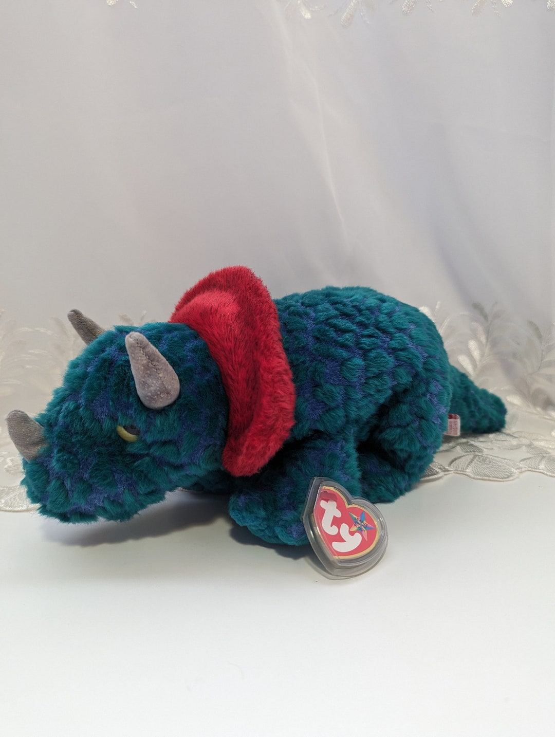 Ty Beanie Buddy - Hornsly the Dinosaur - Mint Vintage Plush Toy (14in ...