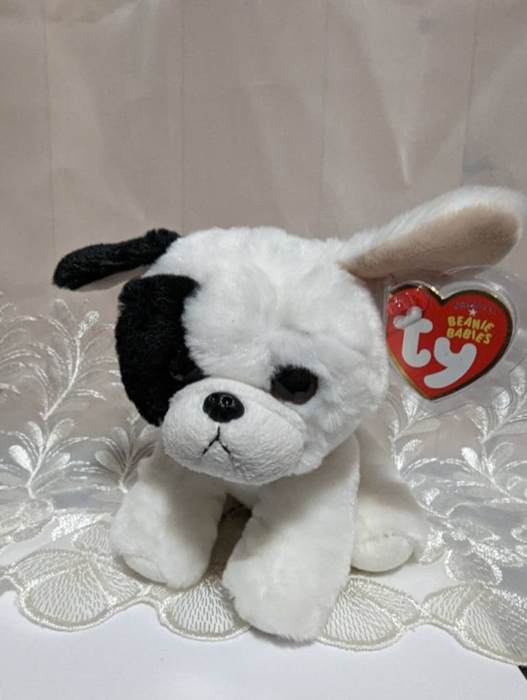 Ty Beanie Baby - Marcel the White French Bulldog / Boston Terrier Dog ...