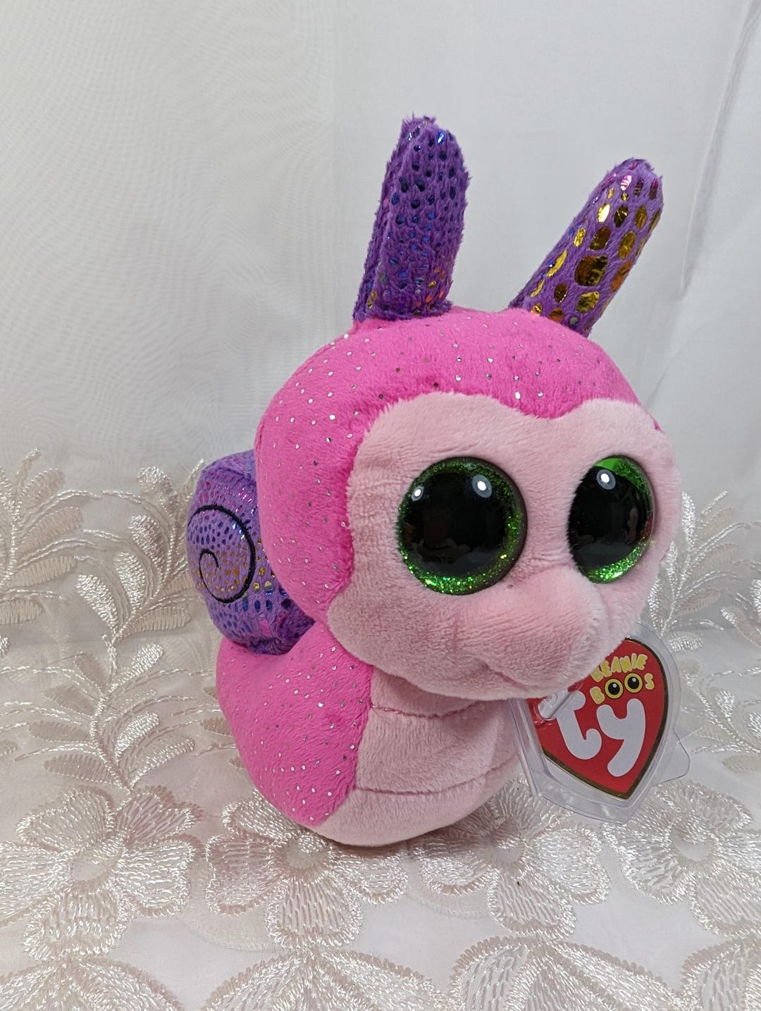 Ty Beanie Boo - Scooter the Pink Snail (6in) Creased Tag - Etsy