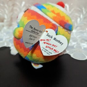 Ty Beanie Ballz - Sock Monkey the Multi-colored Monkey - Plush Toy (5in ...