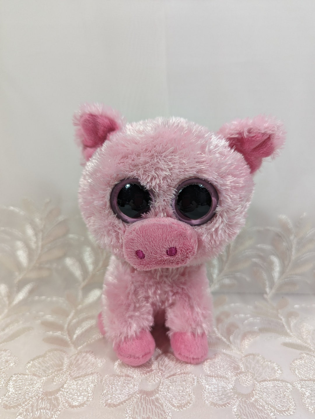Ty Beanie Boo Corky the Pig 6in rare First Generation, Solid Eyes No ...