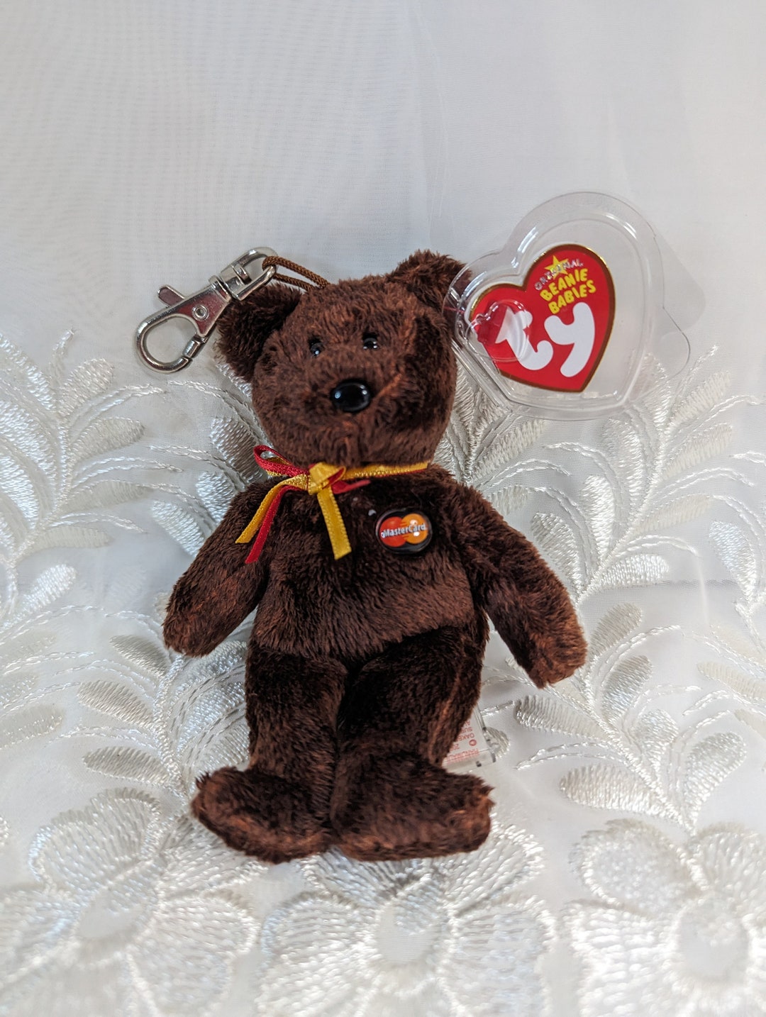 Ty Beanie Baby Clip - M.C. Beanie the Brown Mastercard Bear (5in) - Etsy