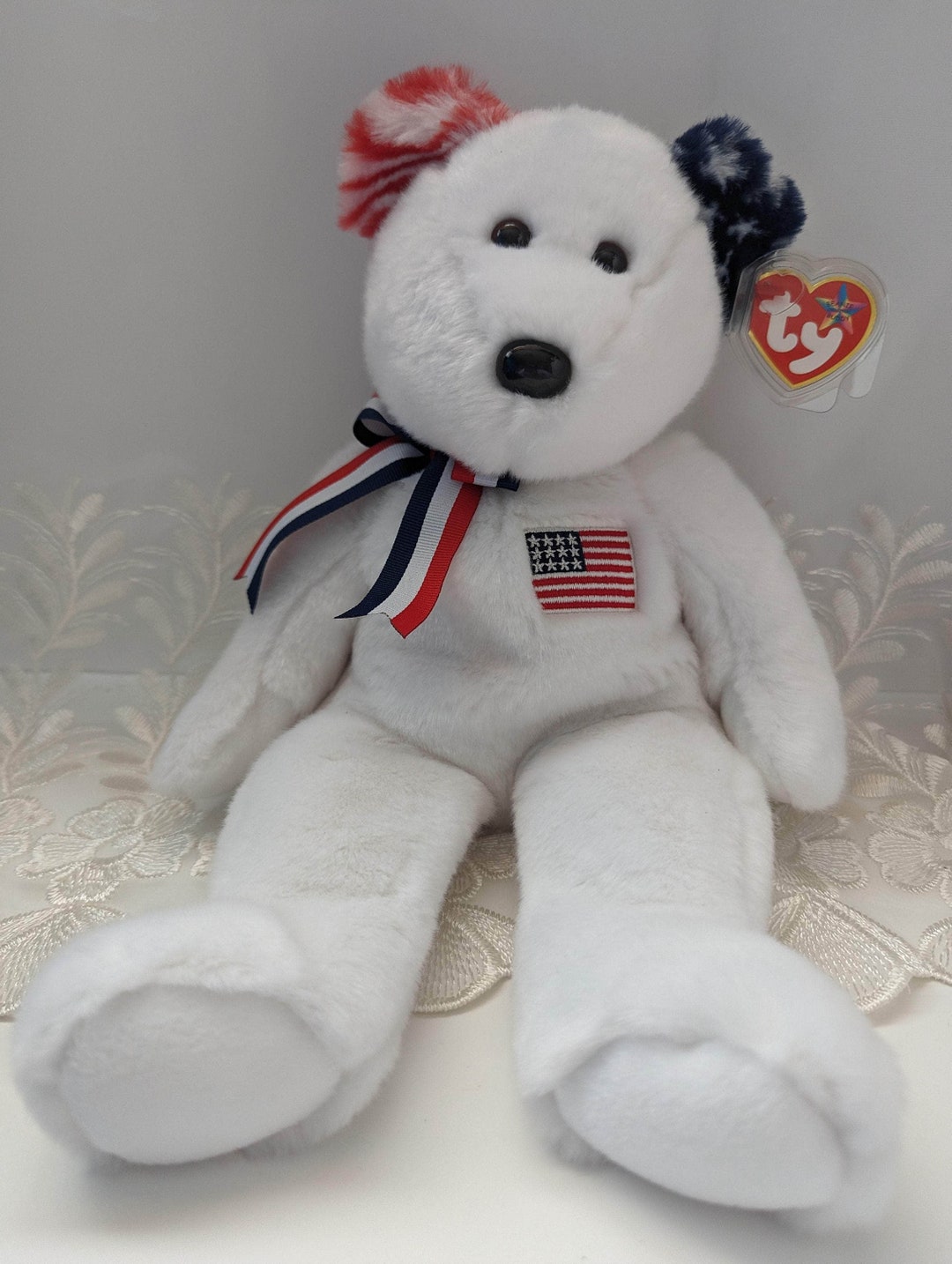 Seller Away May 14 - 28 Ty Beanie Buddy - America the White Bear (14in ...