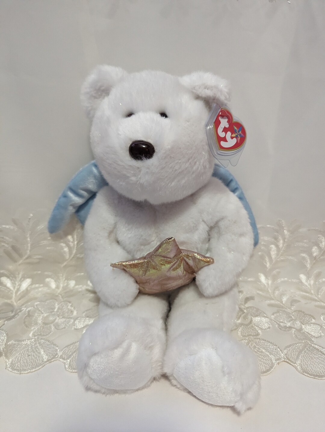 Seller Away Jan 13 27 Ty Beanie Buddy Star the Angel Bear 14in Near ...