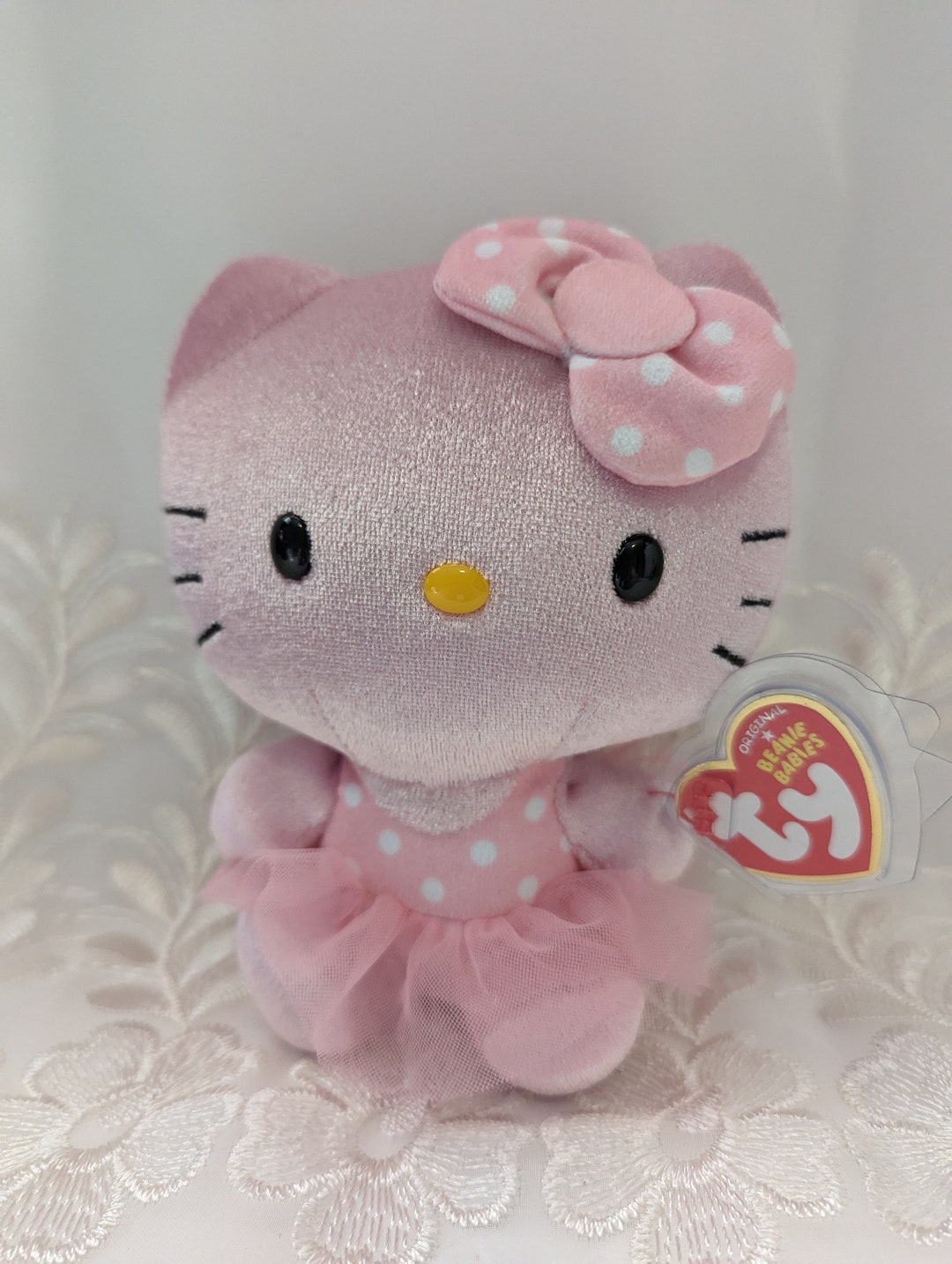 Seller Away Jan 13 27 Ty Beanie Baby Pink Hello Kitty With Polka Dotted ...