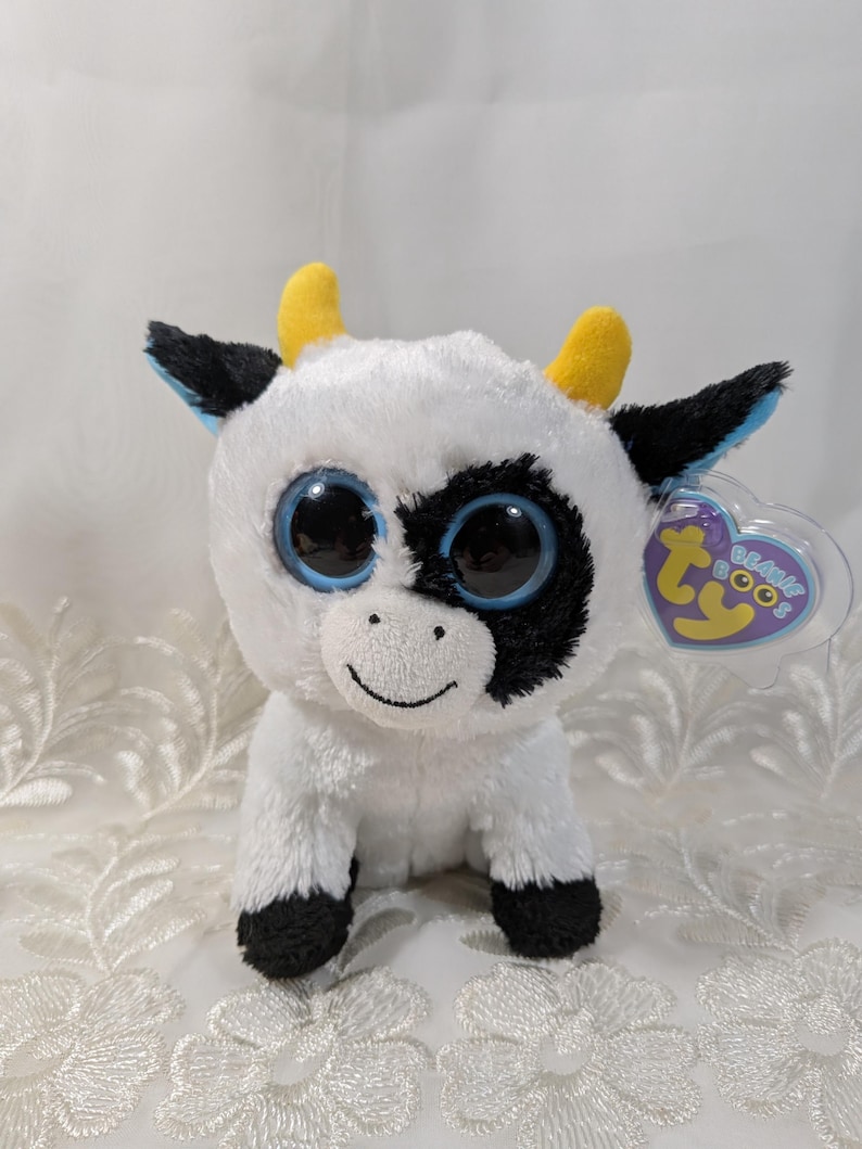 Ty Beanie Boo - Daisy the Cow (6in) *rare* First Generation, Purple Tag ...