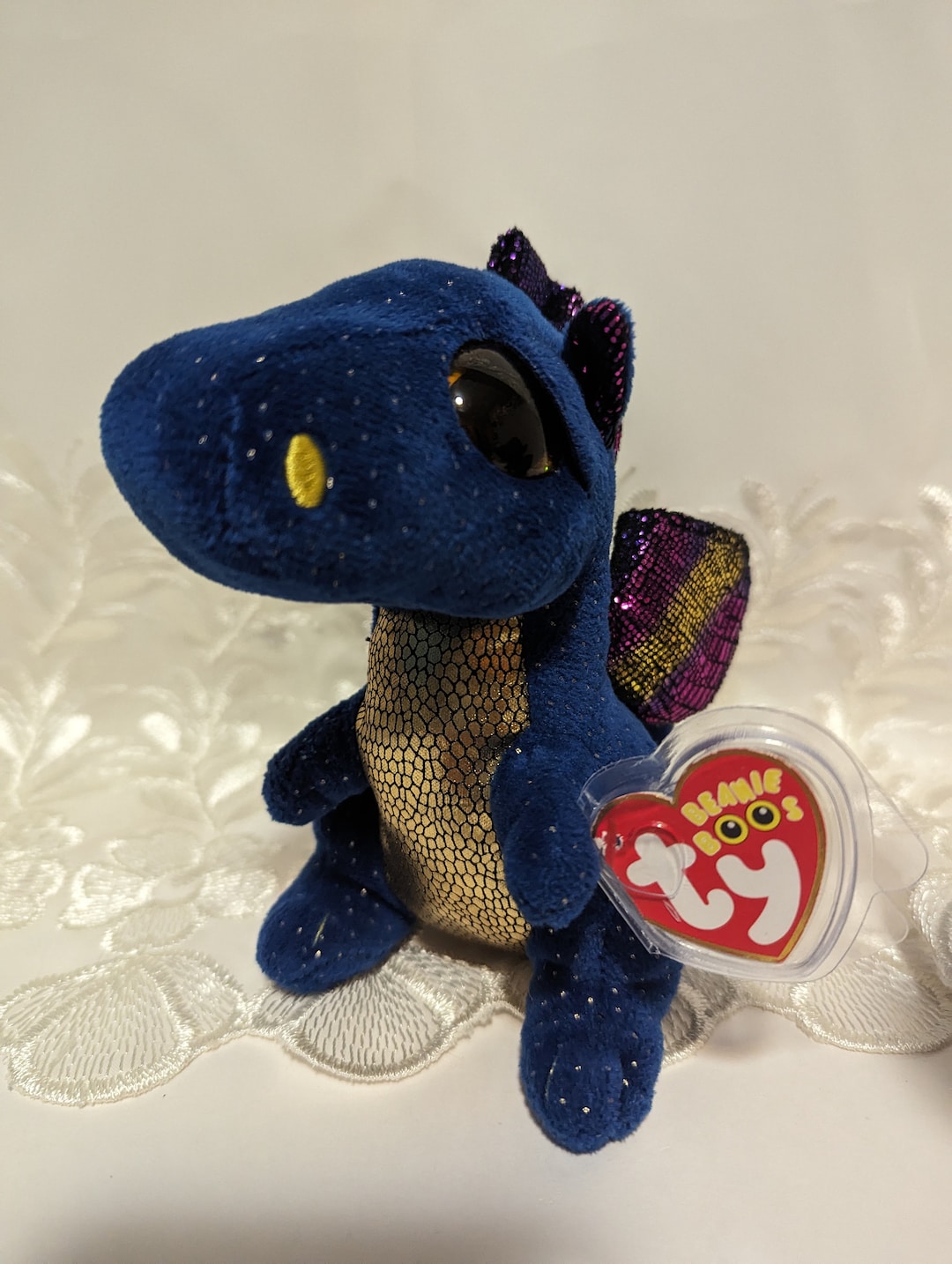 Ty Beanie Boo - Saffire the Blue Dragon (6in) - Etsy